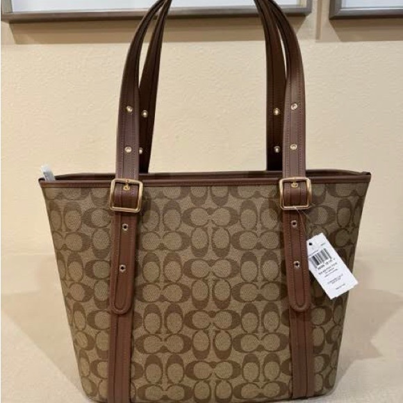 Coach | Bags | Coach Signature Canvasleather Ashton Tote Shoulder Bag ...